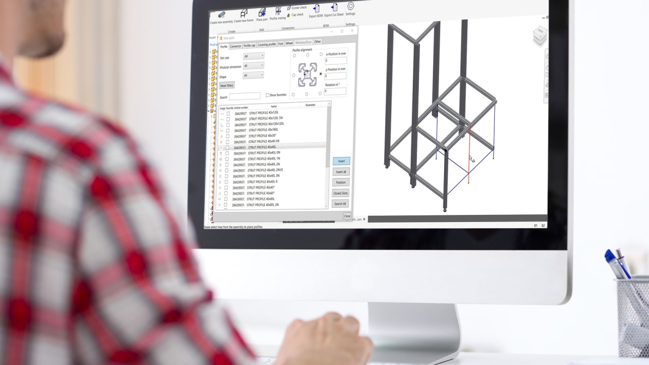 Design Bosch Rexroth’s modular aluminum profile system elements in CAD environments with ...